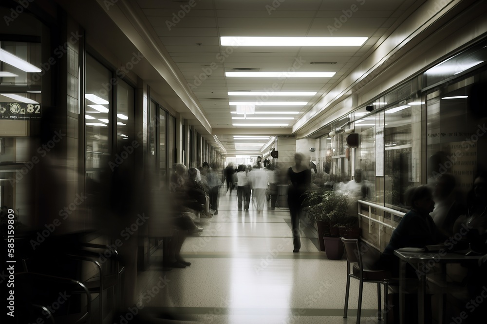 Blurry hospital scene, ideal for healthcare backgrounds with lots of ...