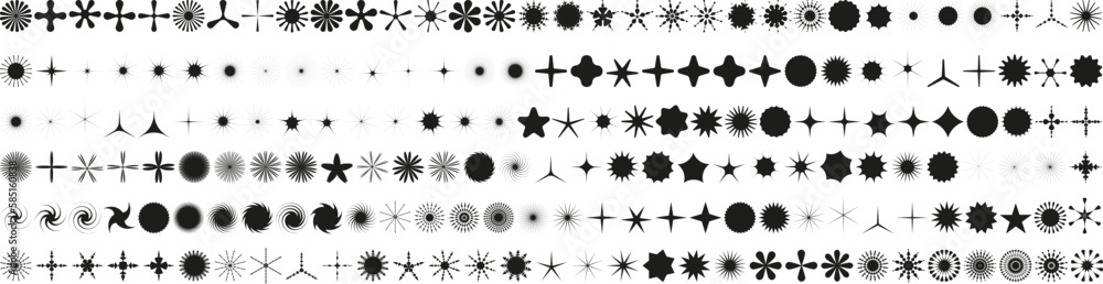 Simple minimalistic black elements, abstract brutalist geometric shapes ...