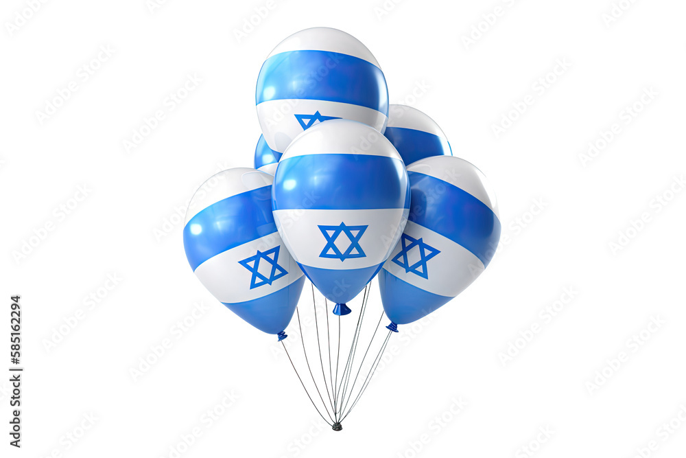 Israel balloons with blue and white colors for Israel Independence Day ...