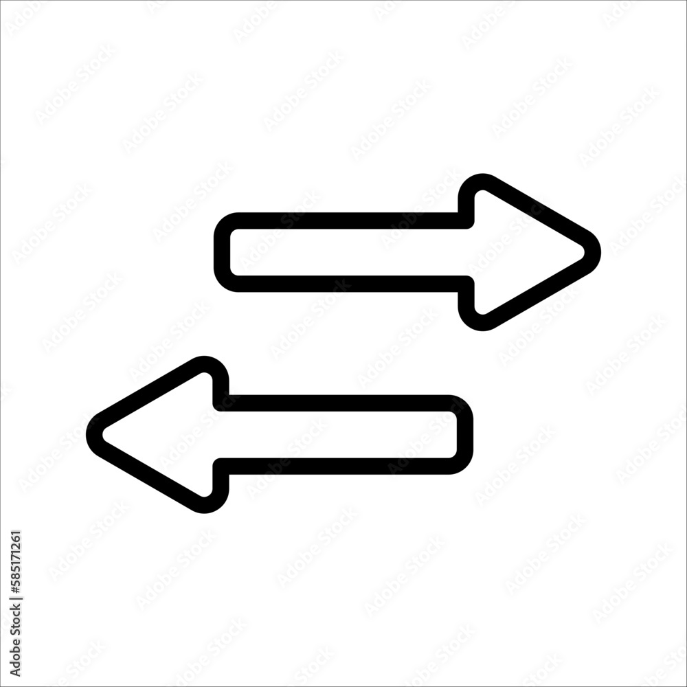 Transfer arrows outline icon. linear style sign for mobile concept and ...