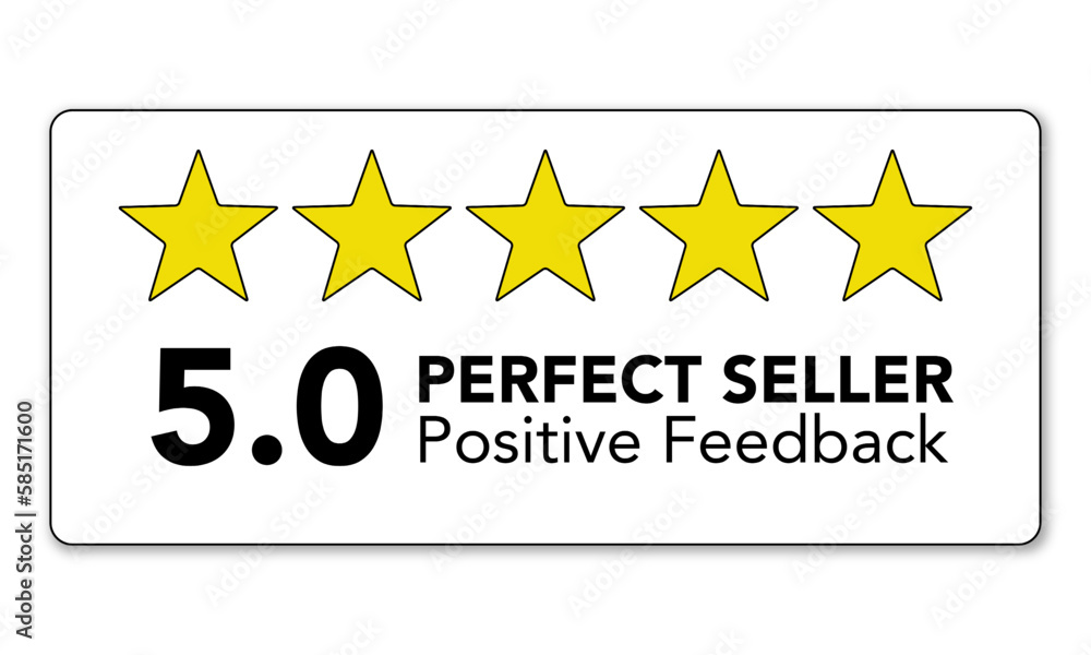 Vecteur Stock 100% percentage positive feedback for good seller sign ...