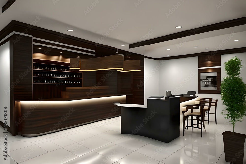 Restaurants reception desk interior design. AI-Generated Stock ...