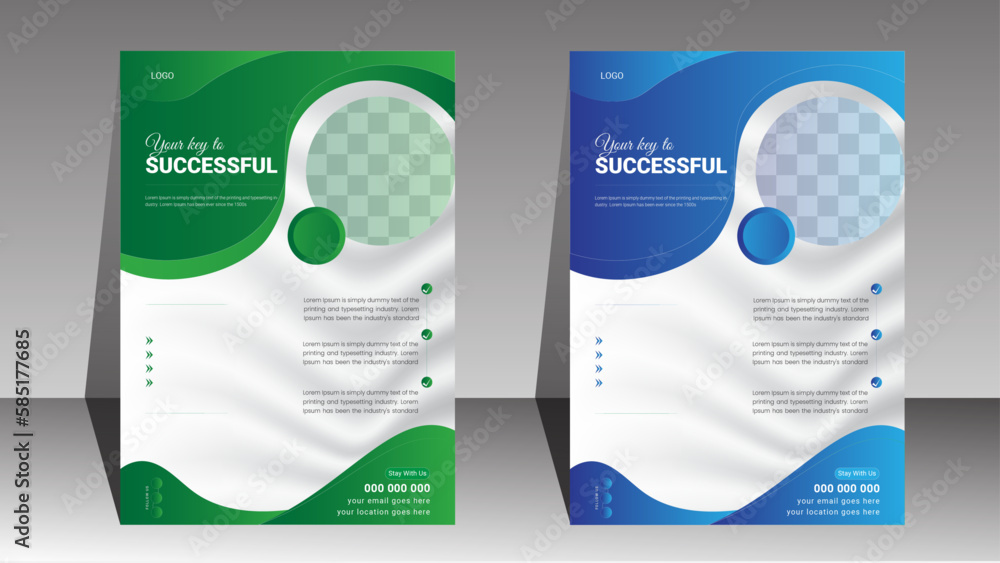 Modern a4 size flyer template cover design layout space for photo ...