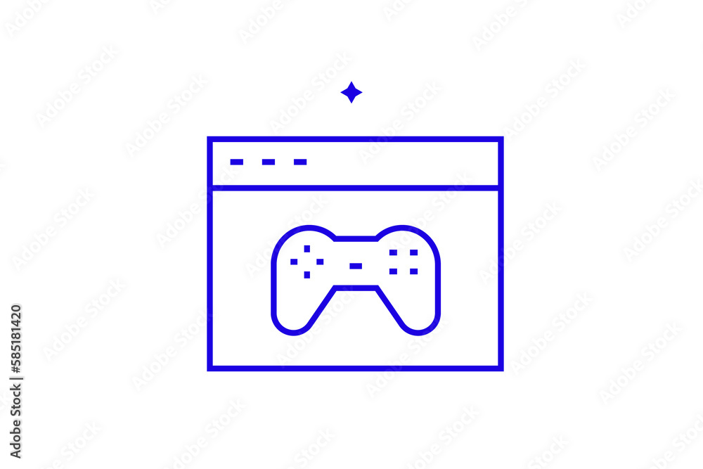Isolated Geometric concept of online gaming vector illustration in a ...