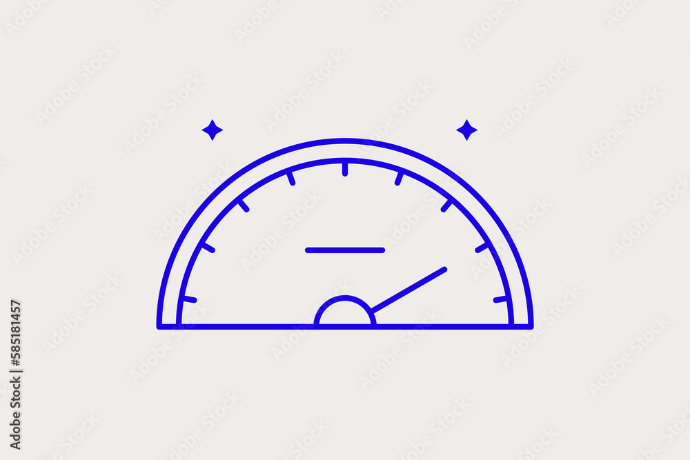 Geometric concept of speedometer vector illustration in a flat style ...