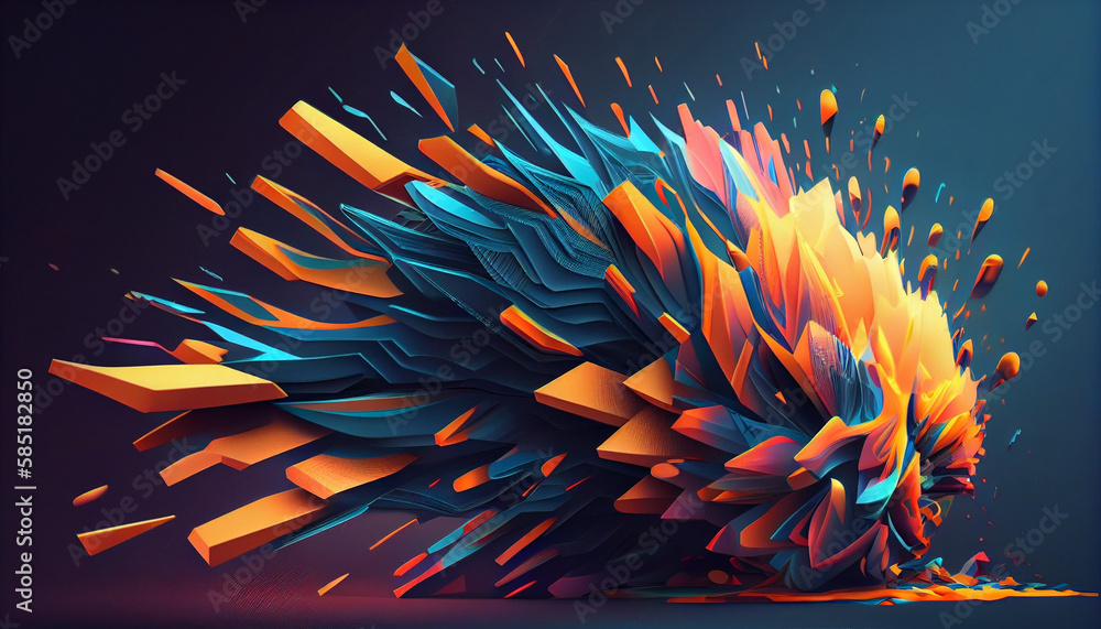 Photo & Art Print Discover a dreamy 3D abstract background blending ...