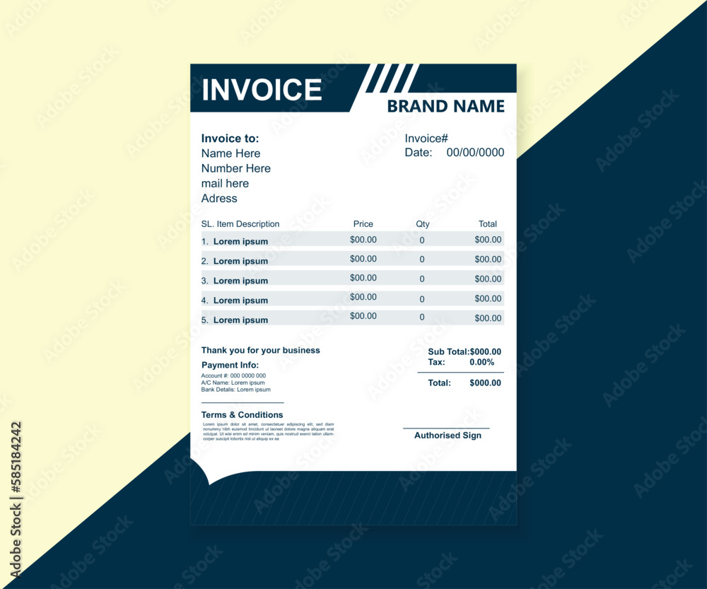 Professional and modern invoice template, Invoice bill design template ...