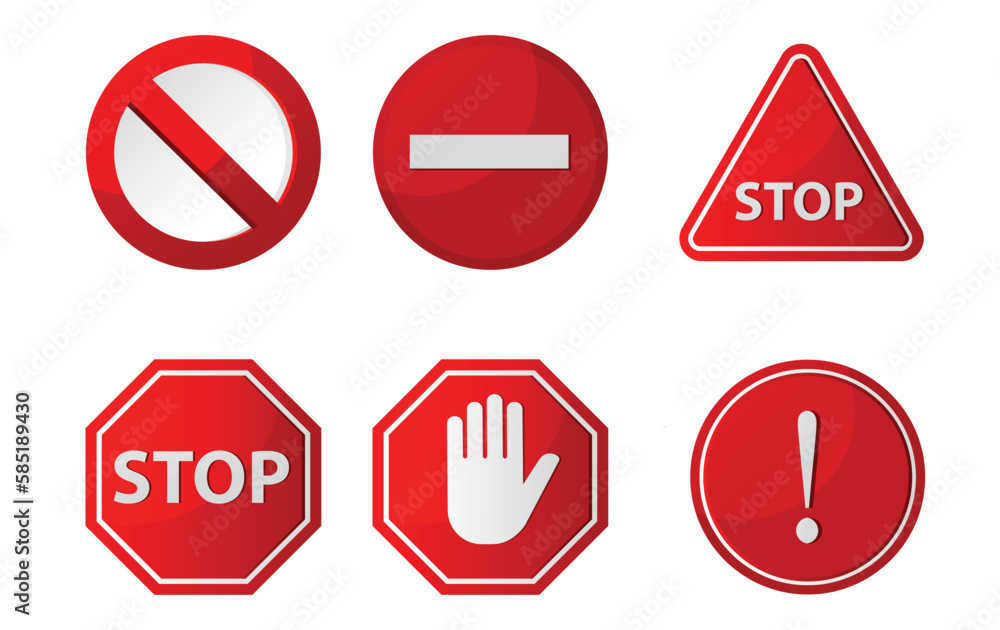 Warning signs. do not touch, attention, stop. Premium Vector .eps Stock ...
