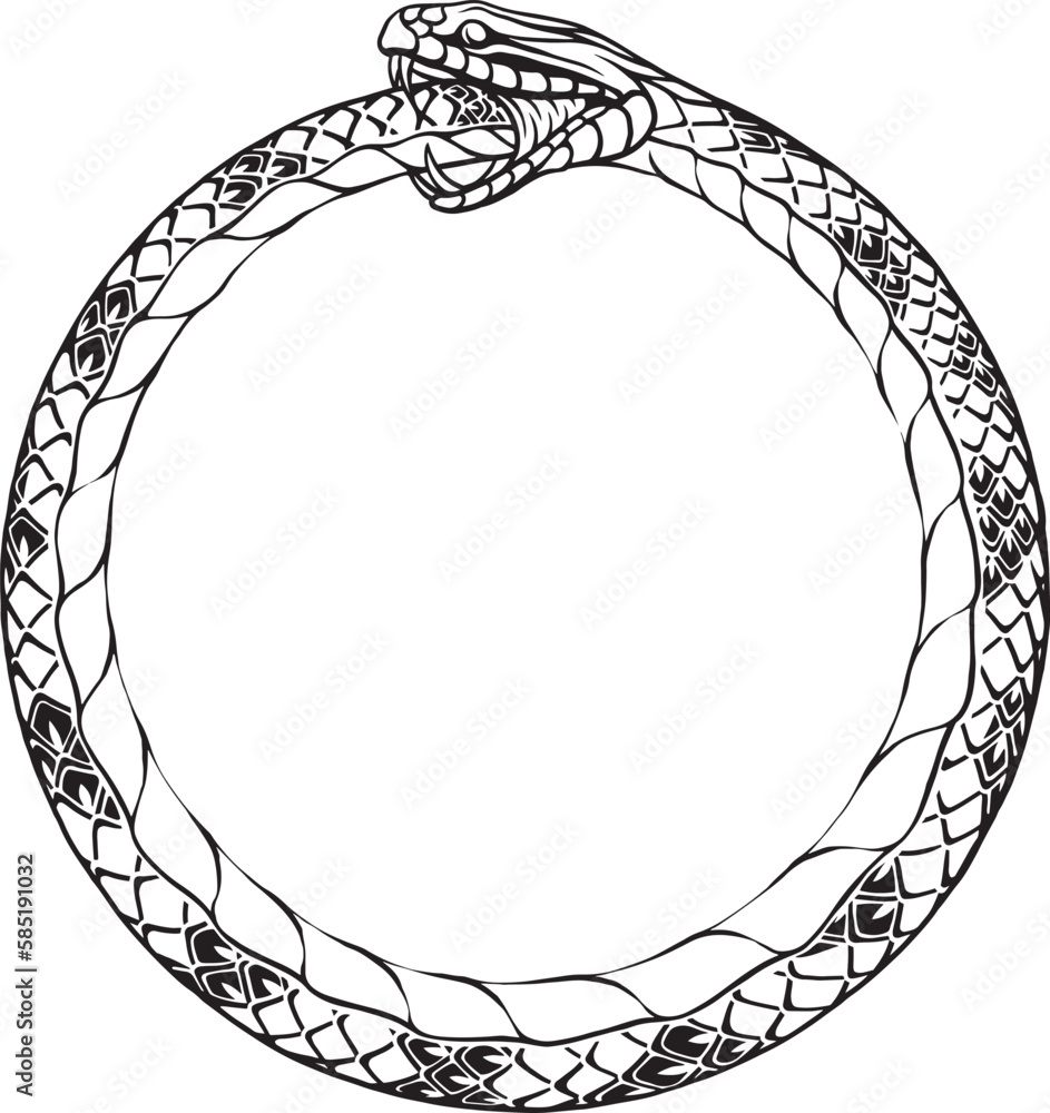 Ouroboros Snake Drawing