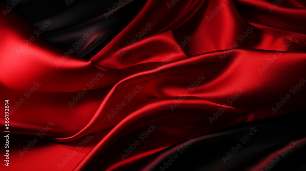 Abstract silk pattern in black and red, with subtle highlights and a ...