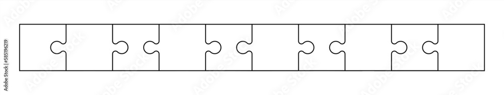 Puzzles grid - blank template. Jigsaw puzzle with 10 pieces. Mosaic ...