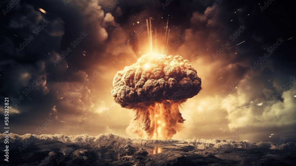 AI Generated art of nuclear explosion and bees Stock Illustration ...