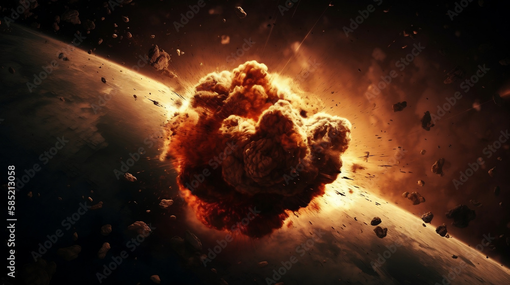 AI Generated art of nuclear explosion and bees Stock Illustration ...