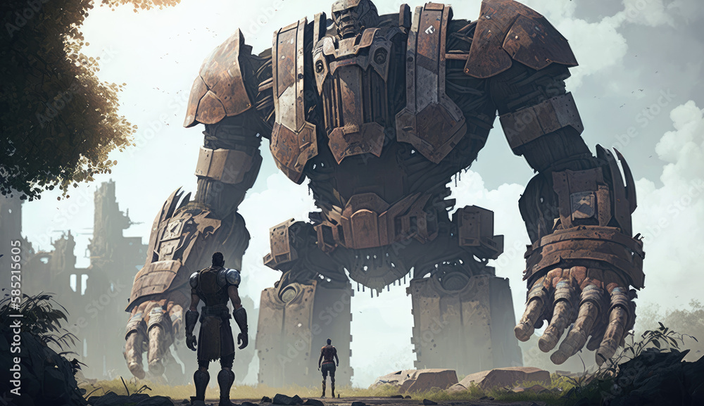 Stone and Metal Giant: Colossal Concept Art of a Gigantic Figure ...