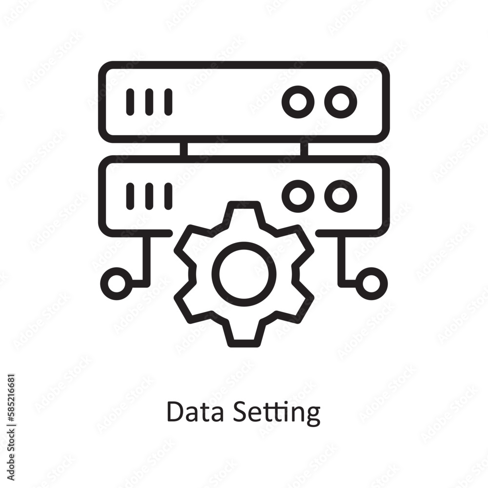 Data Setting Vector Outline Icon Design illustration. Data Symbol on ...