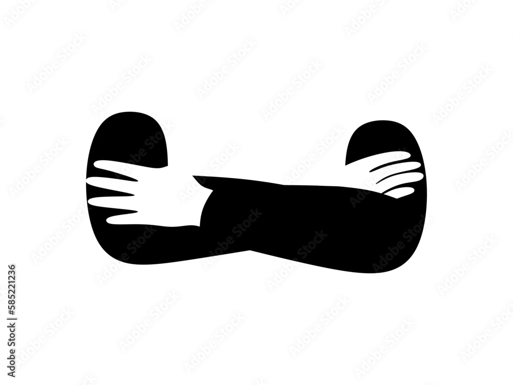 Folded hands on white background. Crossed arms Minimal and creative ... Folded hands on white background. Crossed arms Minimal and creative ...