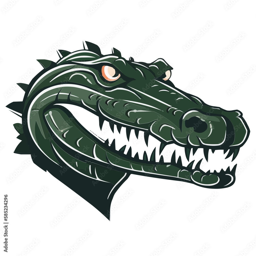 Alligator head logo outline, transparent background Stock Vector | Adobe Stock