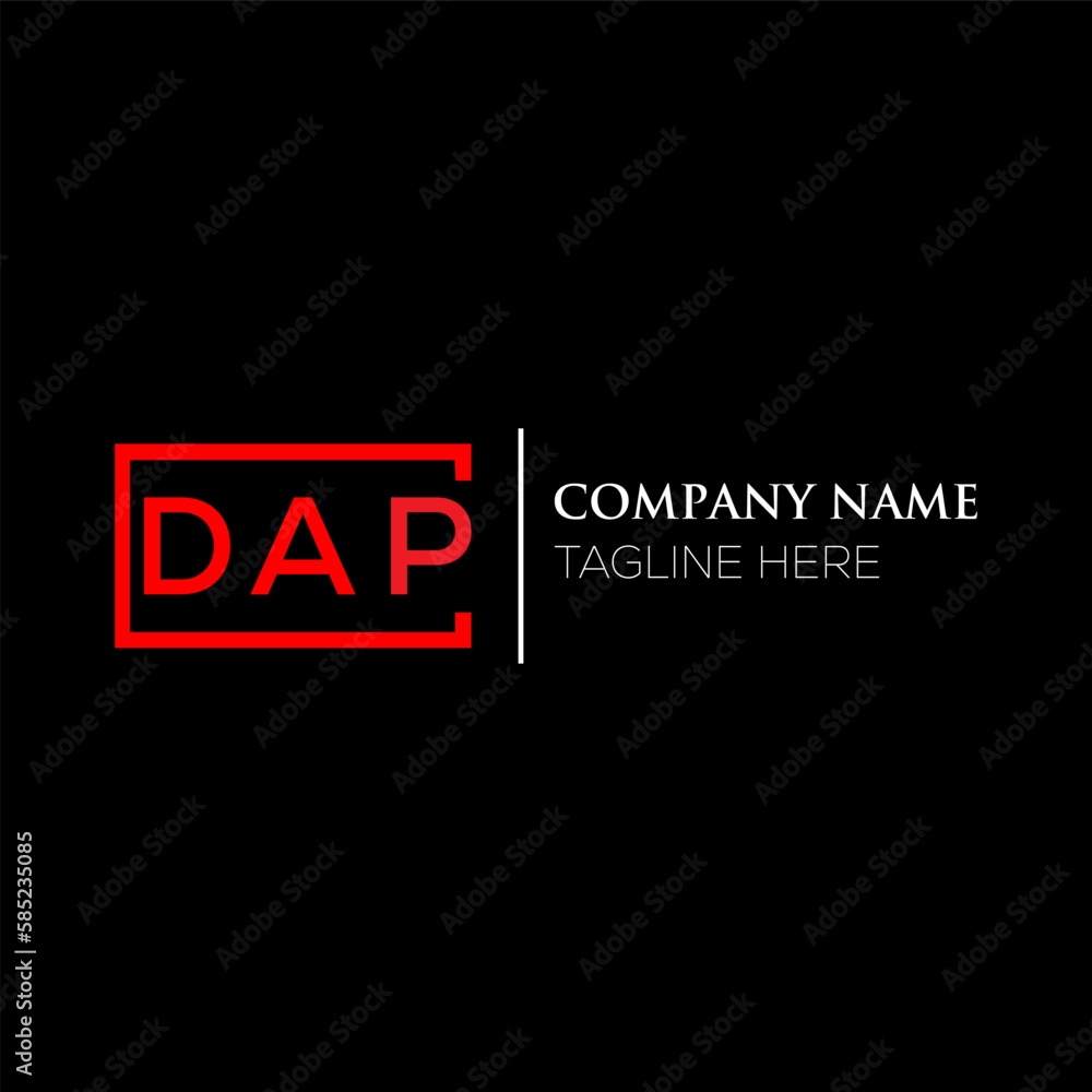 DAP letter logo design on black background. DAP creative initials ...