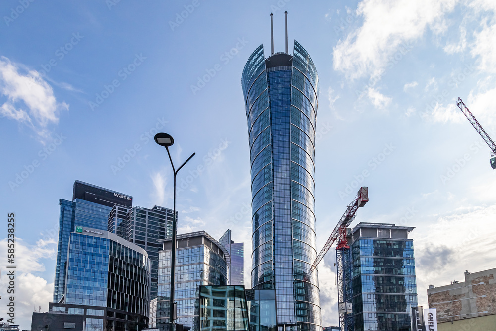 Warsaw, Poland - March 25, 2023: View of the Rondo Daszynskiego ...