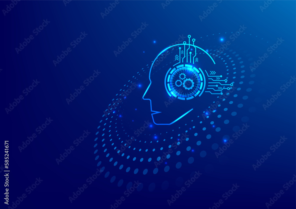 AI technology concept. Artificial intelligence. Cyber world. Chat with ...