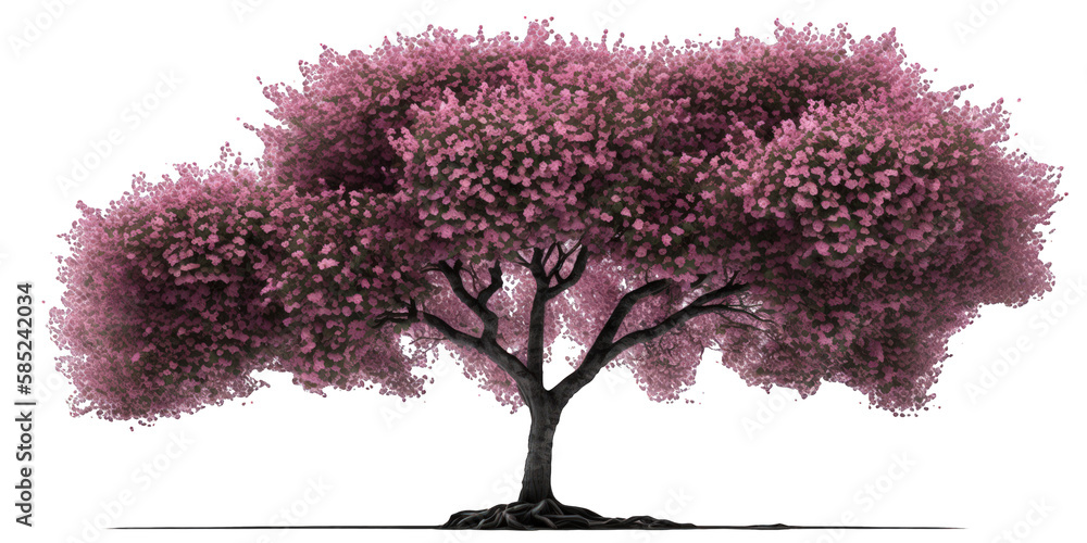 A stunning cherry tree stands tall and proud, surrounded by a clear ...