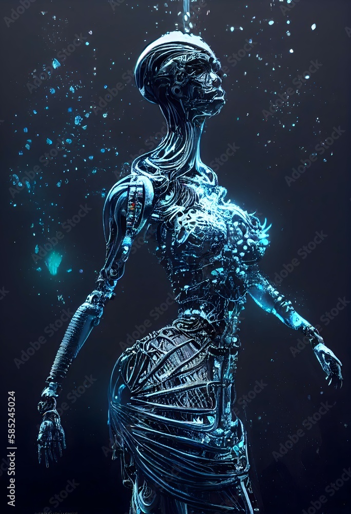 full body cybernetic mermaid photorealistic ultra deta Stock ...