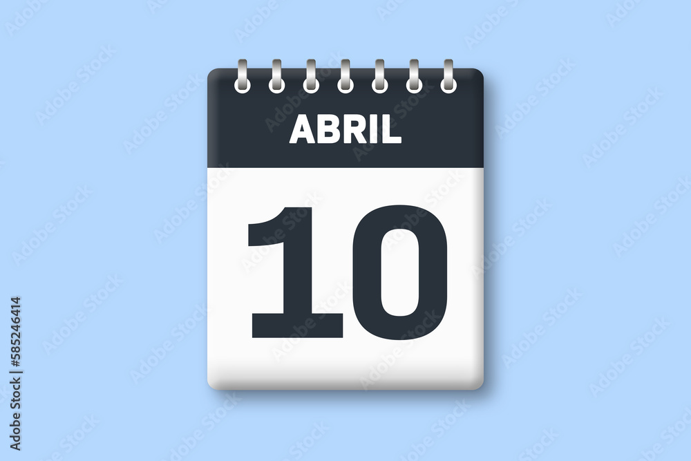 10 de abril - fecha calendario pagina calendario - decimo dia de abril ...
