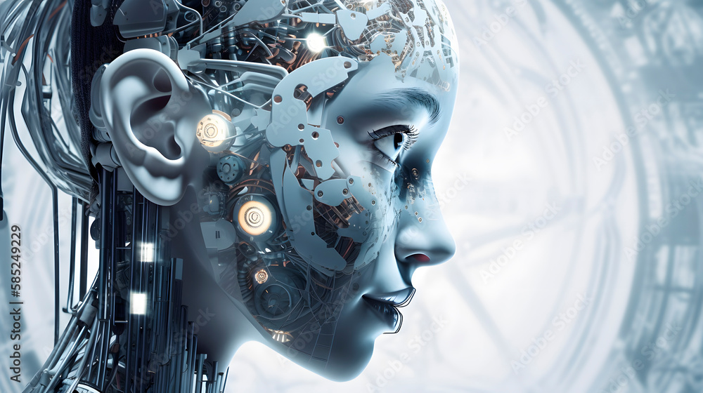 Hi-tech robot portrait. An image depicting the influence of intelligent ...