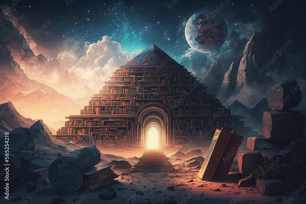 Magical Library Meets Apocalyptic Landscape: AI-Generated Art from Jeff ...