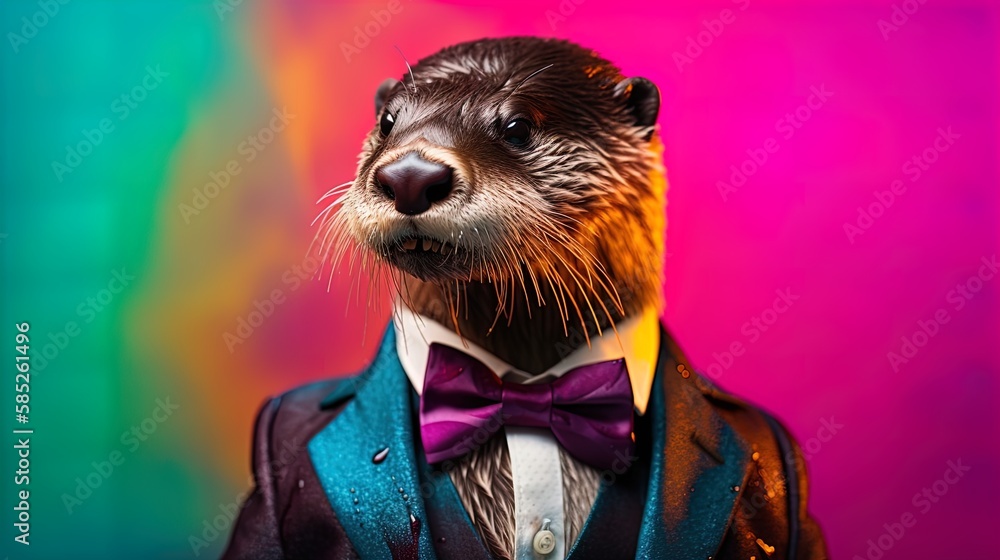 Otter in suit: Studio Shot of a Otter in Business clothes, Mixing ...