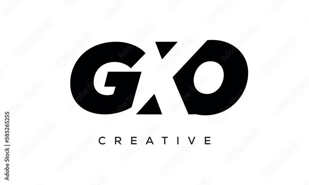 GXO letters negative space logo design. creative typography monogram ...