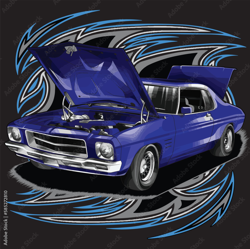 drag race illustration isolated in black background for poster, t-shirt ...
