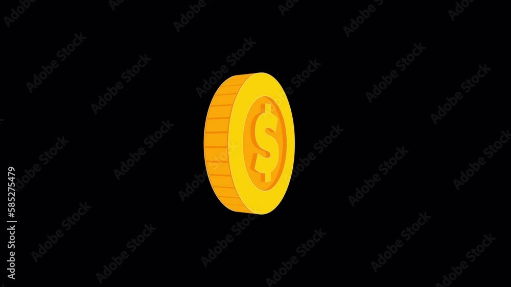 Seamless Loop Infinity 2D Coin Rotation 360 Degree Isolated Transparent ...