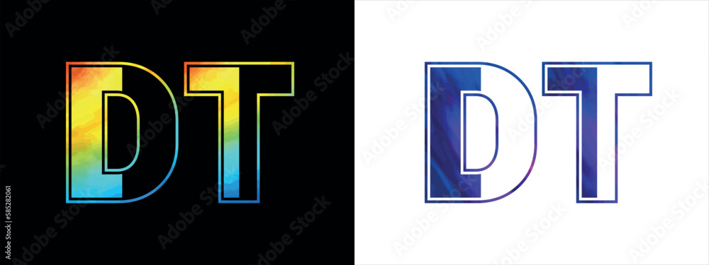 Letter DT logo design vector template. Creative modern luxurious ...