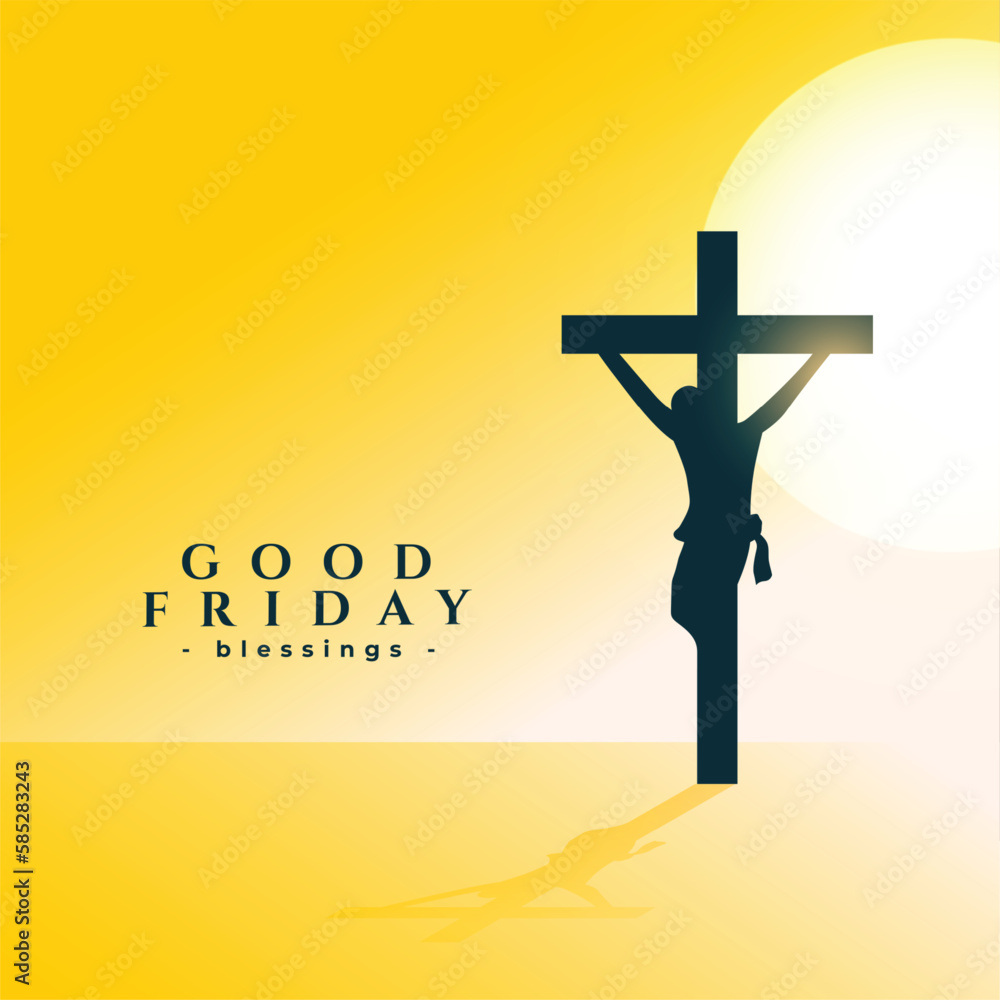 good friday greeting background with jesus christ crucifixion Stock ...
