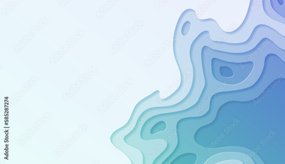 Multi layers soft texture 3D paper cut topography relief banner ...