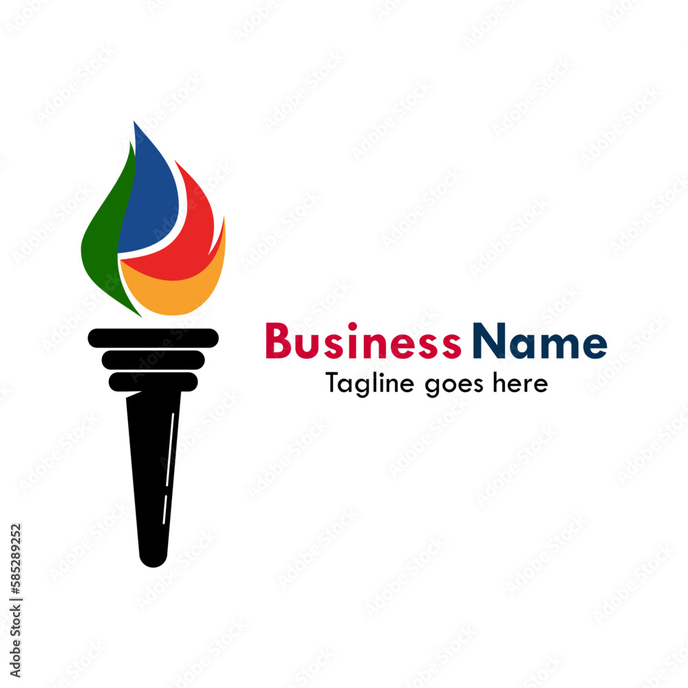 Vetor de Leadership design logo template illustration. there are torch ...