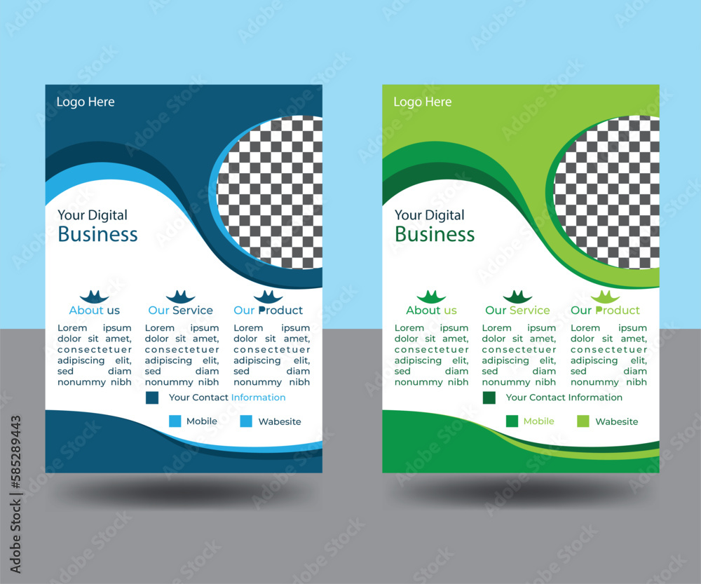 Flyer Design Template ,Modern flyer design template ,Blue colour flyer ...