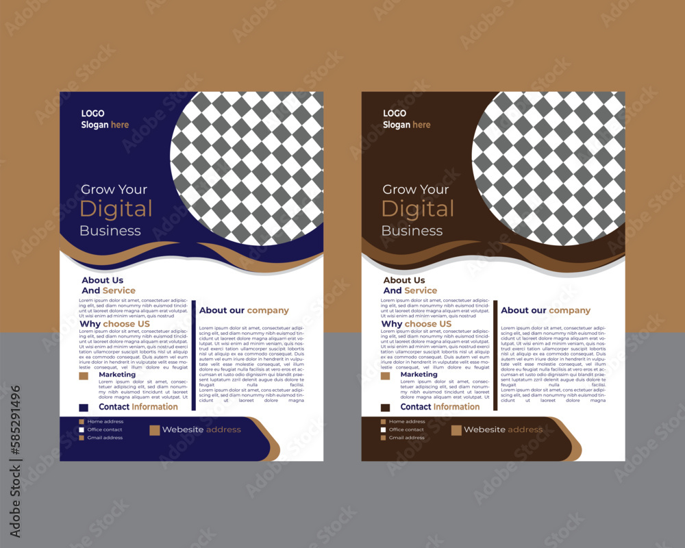 Flyer Design Template ,Modern flyer design template ,Blue colour flyer ...