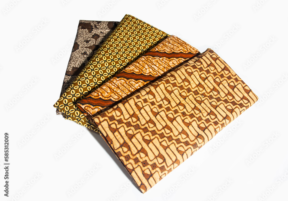 Various Batik motifs isolated on white background, Batik is a ...