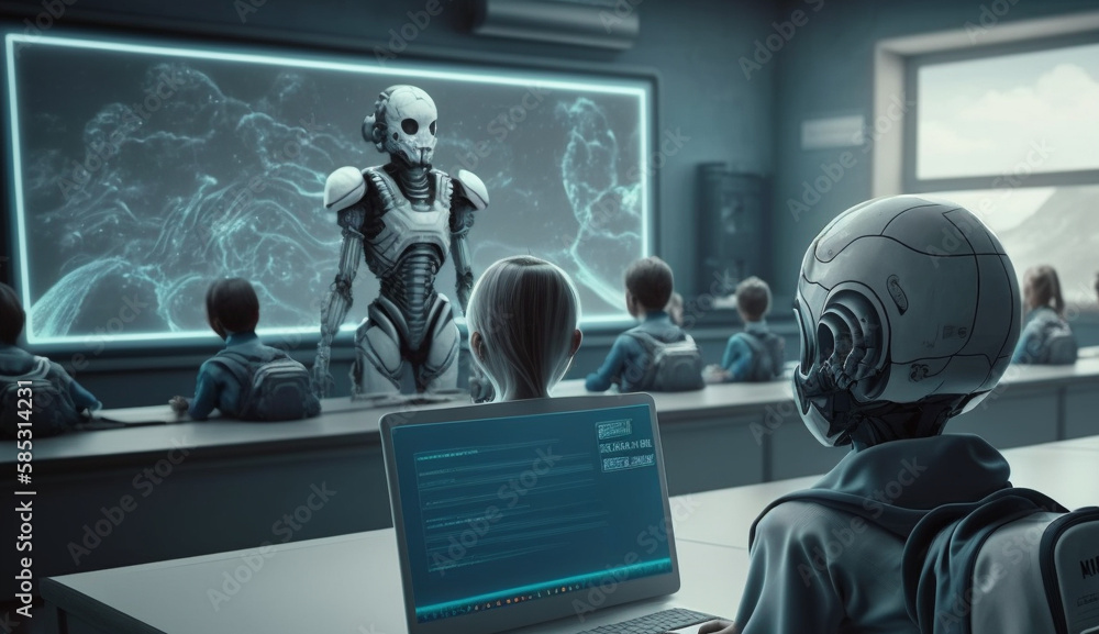 Robot teacher artificial intelligence teaching students android ...