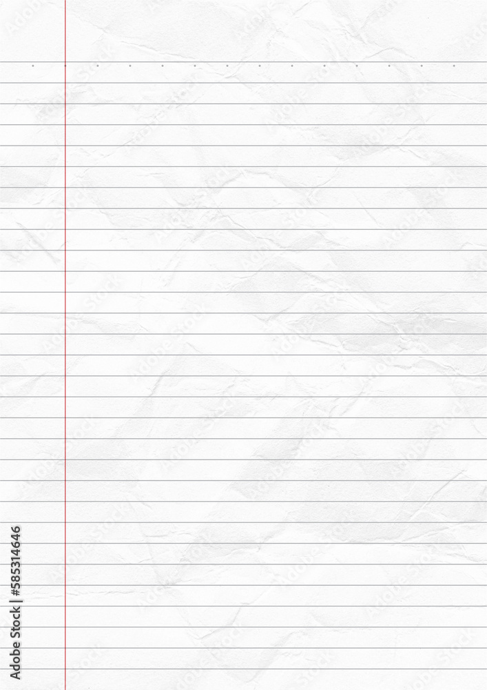 Notebook paper background. Lined notebook paper. crumpled paper ...