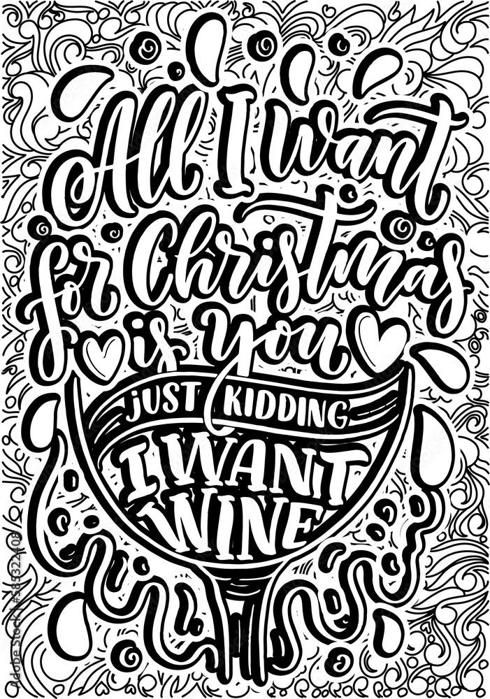 Christmas Lettering Motivational Quotes Coloring Page, Motivational ...