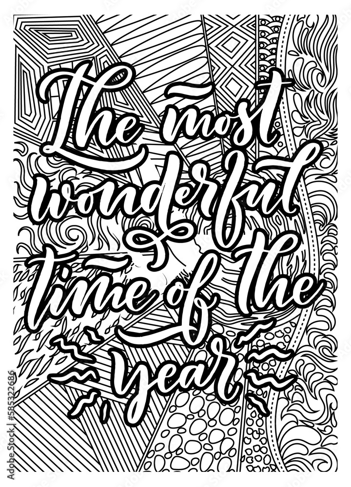 Christmas Lettering Motivational Quotes Coloring Page, Motivational ...