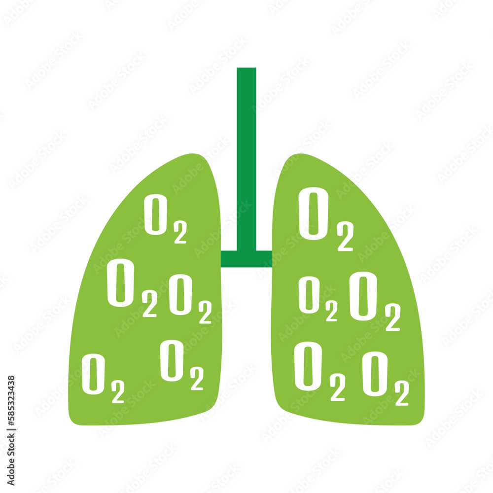 Eco lungs Icon, Nature lungs with leaves inside, vector illustration ...