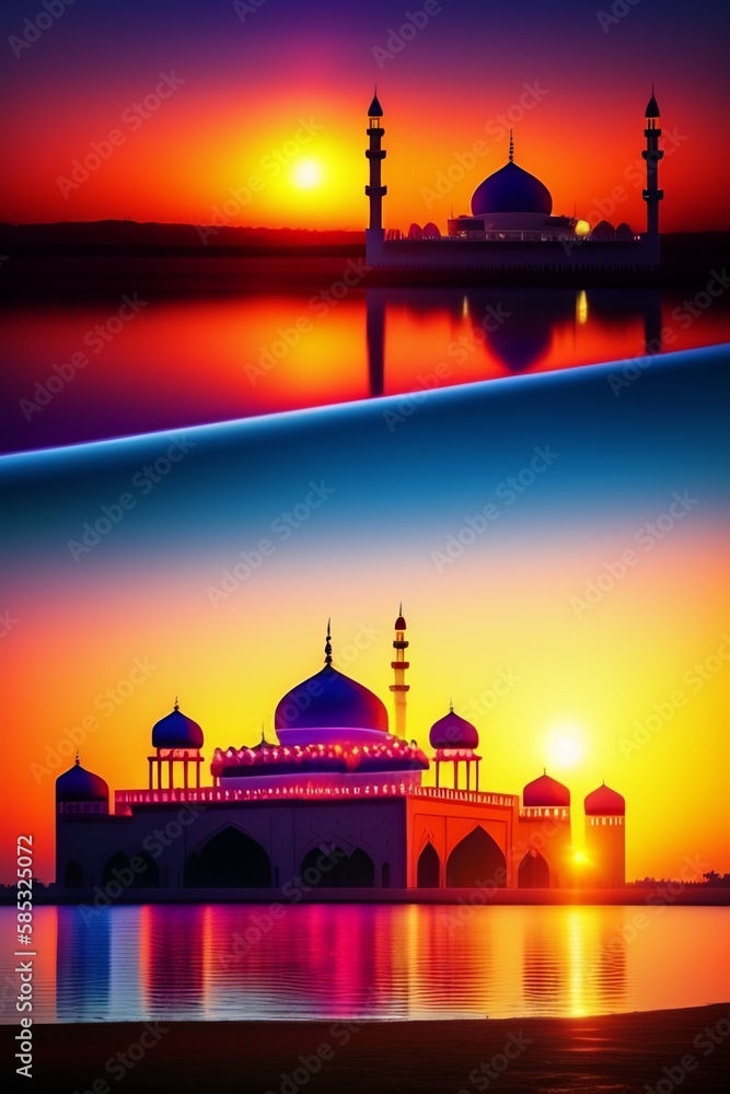 beautiful mosque, mosque on open nature, muslim mosque, muslim place to ...