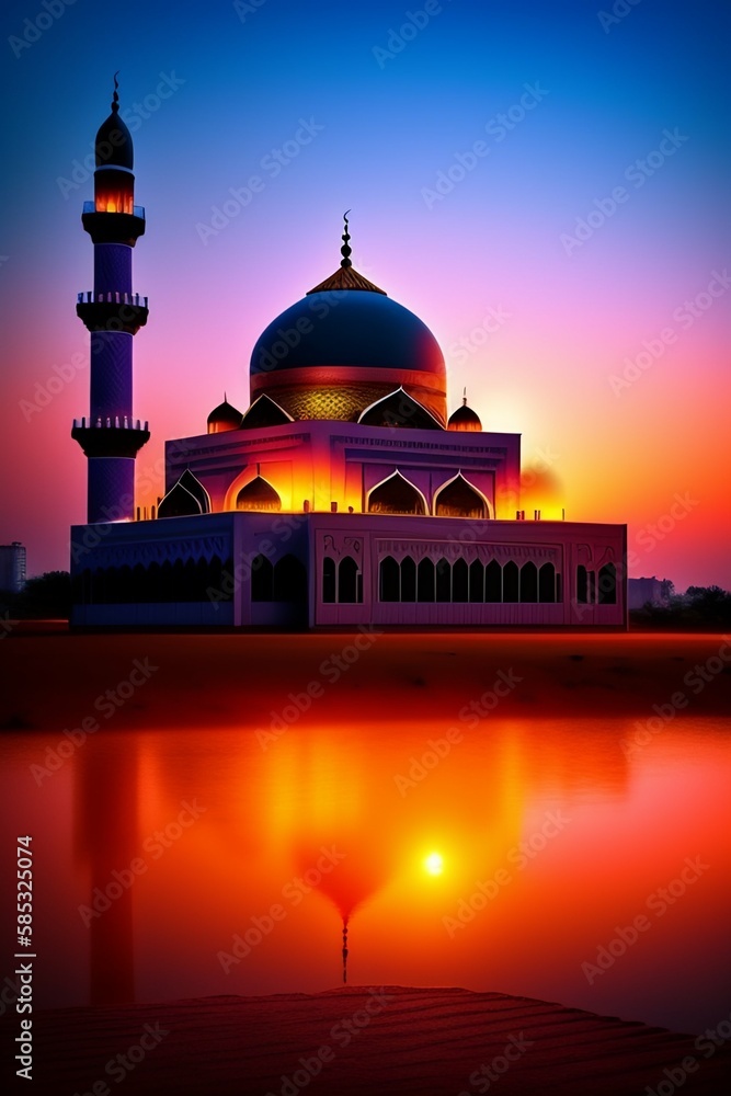 Beautiful Mosque, Mosque on open nature Muslim mosque Muslim place to ...