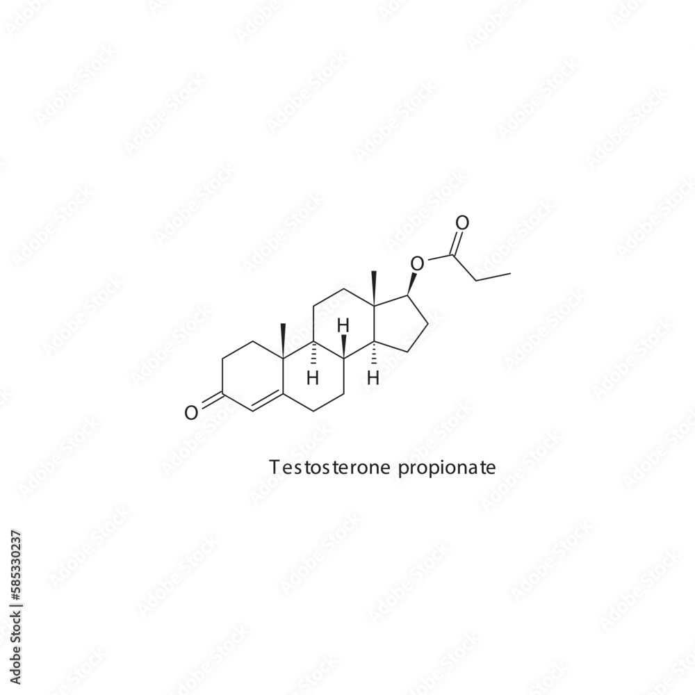 Testosterone propionate flat skeletal molecular structure Androgen ...