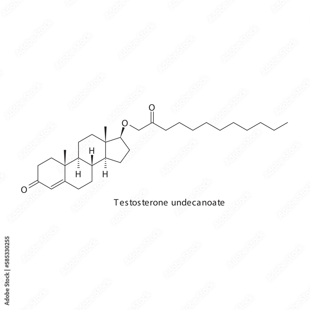 Testosterone undecanoate flat skeletal molecular structure Androgen ...