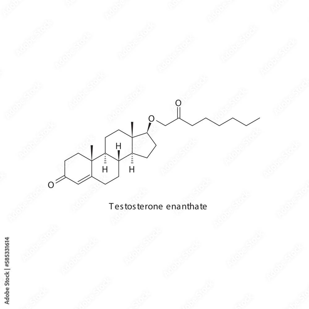 Testosterone Enanthate Flat Skeletal Molecular Structure Androgen Receptor Agonist Drug Used In